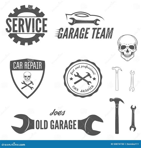 3D Logo Mechanic With Wrench And Tyre Stock Illustration