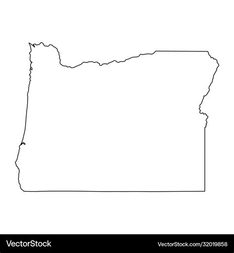 Oregon Or State Border Usa Map Outline Royalty Free Vector