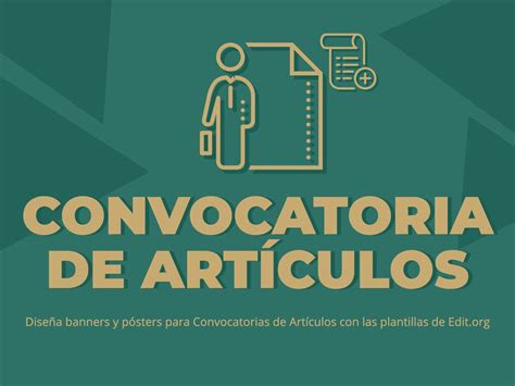 P Sters De Convocatoria De Art Culos Para Editar