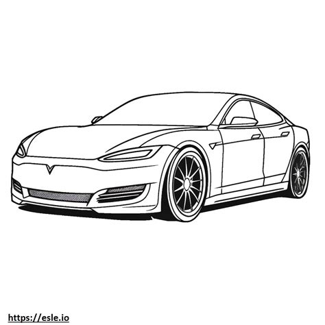 Coloriage Tesla modèle S à imprimer