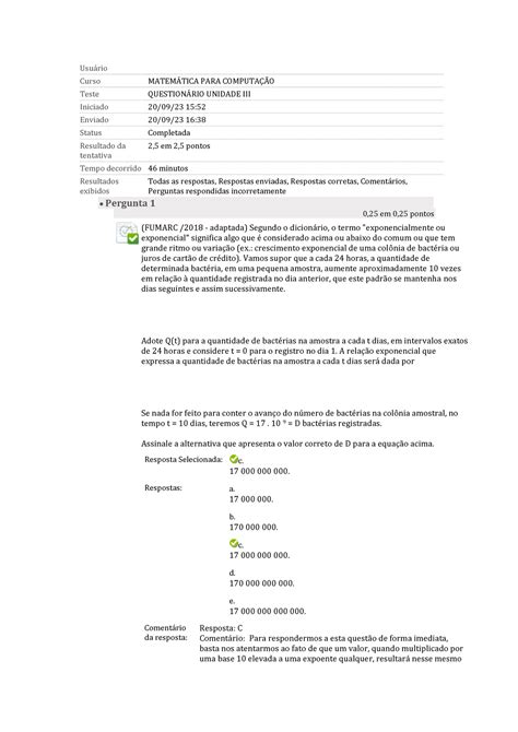 Matemática PARA Computação 3 Usurio Curso MATEMTICA PARA COMPUTAO