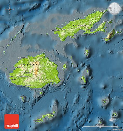 Physical Map Of Fiji Darken