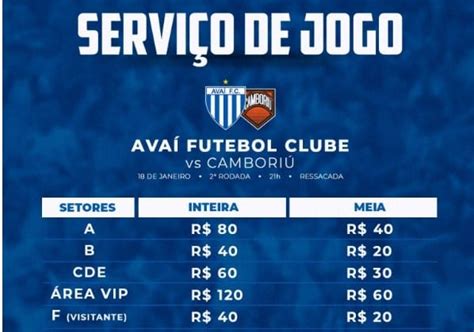 Veja os valores dos ingressos para o primeiro jogo do Avaí em casa no