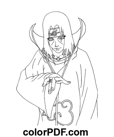 Do druku Itachi Uchiha Naruto Kolorowanki i książki w formacie PDF