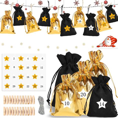 Sac Calendrier De L Avent Sac Cadeau De No L Sac Tissu Diy Pour