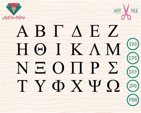 Alfabeto griego svg fuente griega svg letras clipart griegas Etsy España