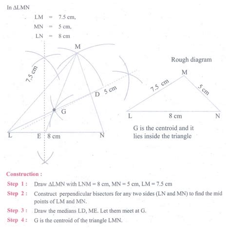 exercise 4 5 construction of the centroid and orthocentre of triangle numerical problems with