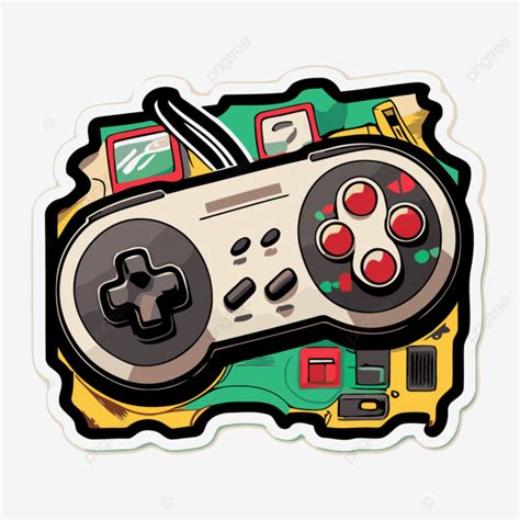 Pegatina Con Caricatura De Controlador De Videojuegos Vector PNG