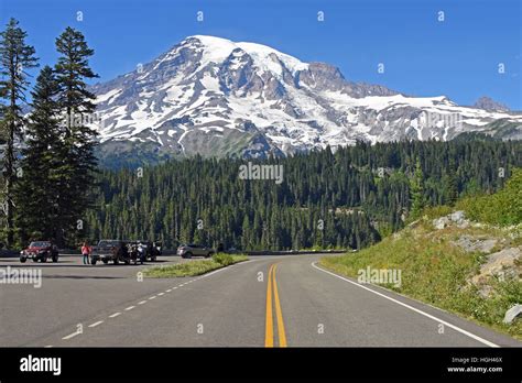 Mount Rainier With Coniferous Forest Hi Res Stock Photography And