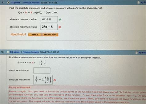 solved find the absolute maximum and absolute minimum values