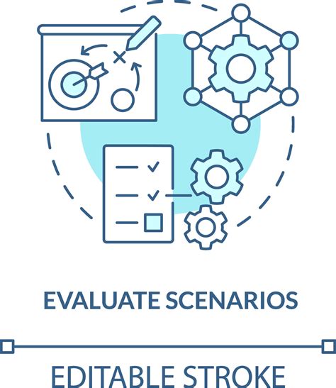 evaluar escenarios turquesa concepto icono Operacional métrica