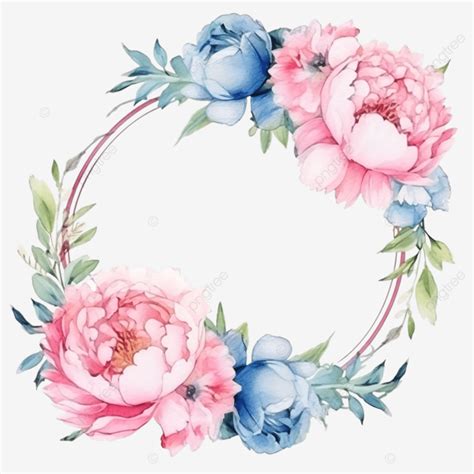Corona De Ramo De Flores De Rosas Rosadas Y Peonías Con Marco Sobre
