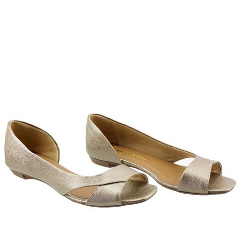 Peep Toe Feminino de Couro Legítimo Prata