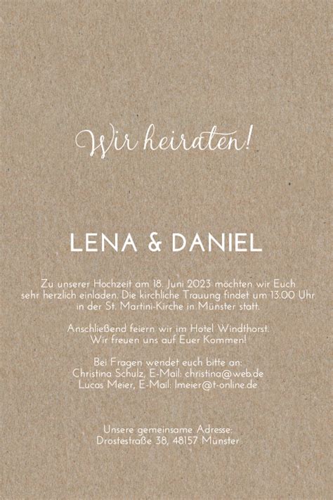 Hochzeitskarte Mit Kraftlook Und Foliendruck