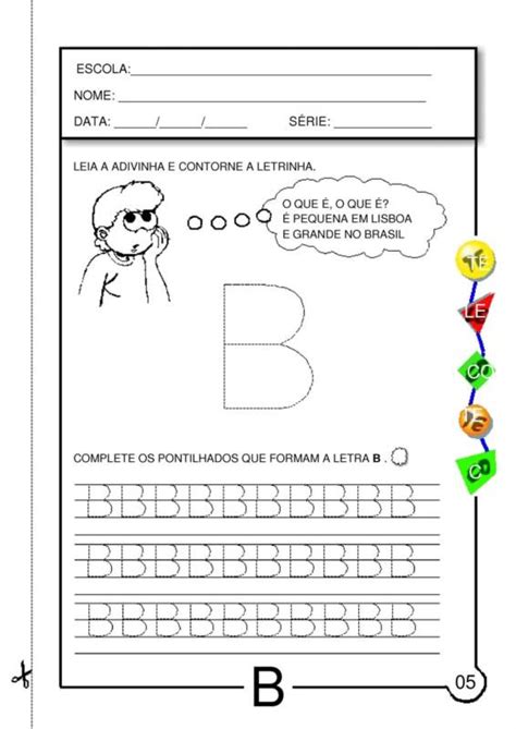Blog Professor Zezinho Atividades A Letra B
