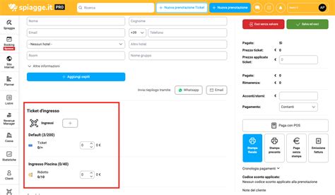 Come Si Aggiunge Una Nuova Prenotazione Ticket Spiagge It Gestionale