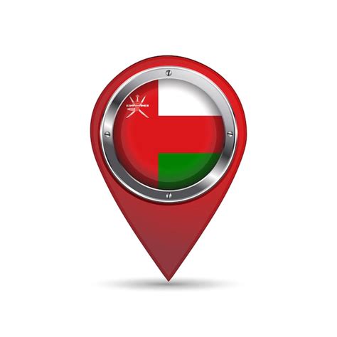 Premium Vector 3d Pin Icon With Oman Flag Inside Vector Image