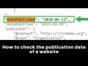 Como Saber La Fecha De Publicacion De Una Pagina Web Libros Y Textos