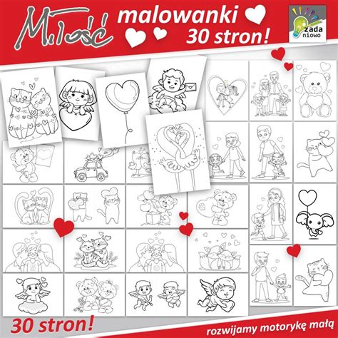 Kolorowanki na Walentynki dla dzieci do pobrania Mały Artysta