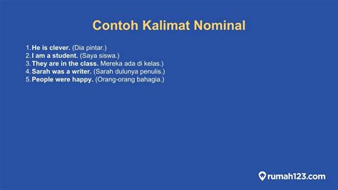 20 Contoh Kalimat Verbal Dan Nominal Bahasa Inggris