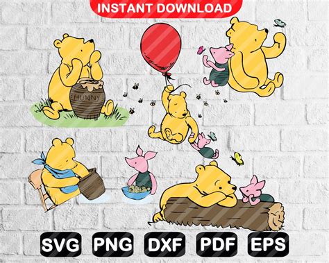 Winnie The Pooh Bundle SVG PNG Classic Pooh Svg Pooh Clipart Svg