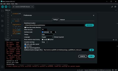 ESP 01S On Arduino MEGA 2560 A Fatal Esptool Py Error Occurred