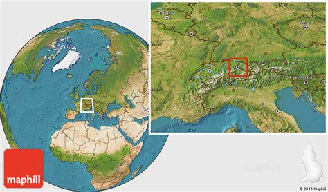 Physical Location Map Of Liechtenstein Satellite Outside
