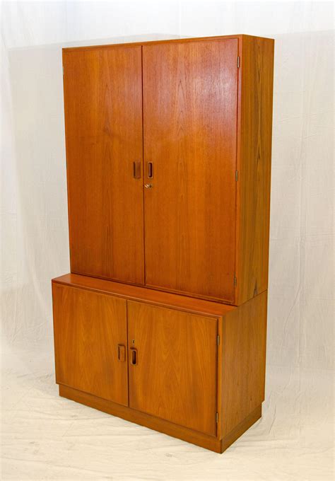 Danish Teak Two Part Cabinet Børge Mogensen at 1stDibs