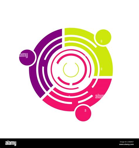 Circle Rounded Connected Unity People Community Logo Design Vector