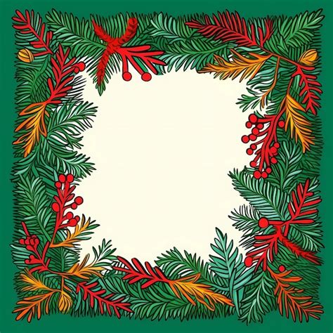 Seamless Background With Coniferous Branches Pattern Coniferous Fir