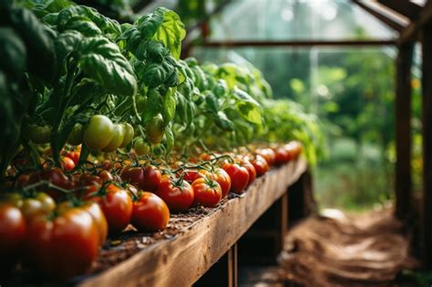 Planta O De Tomate Em Estufa Cultivo De Vegetais Org Nicos Foto Premium