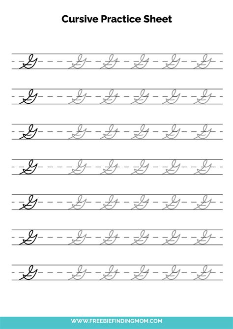 Free Printable Cursive Alphabet Practice Sheets Capital G