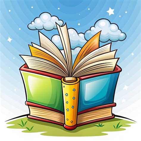 Ilustración de dibujos animados de libros dibujados a mano Foto Premium