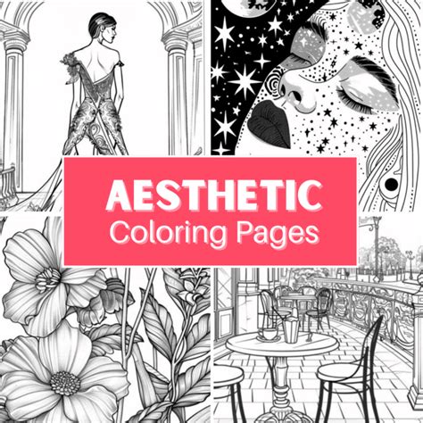 50 Aesthetic Coloring Pages Free Printable PDF Artsydee Drawing
