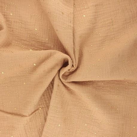 Tissu Double Gaze De Coton Pimbolux Camel Ma Petite Mercerie