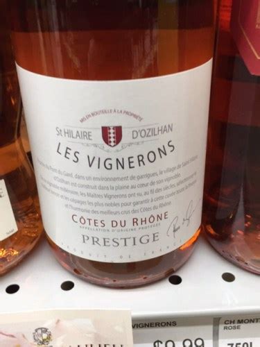 Les Vignerons de St Hilaire d Ozilhan Prestige Côtes du Rhône Rosé