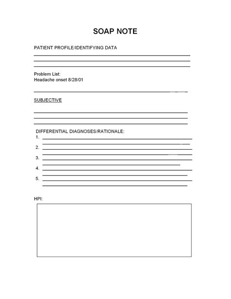 Word Of Simple White Soap Note Docx Wps Free Templates