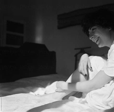Happy Woman A Bedroom By Stocksy Contributor Anna Malgina Stocksy