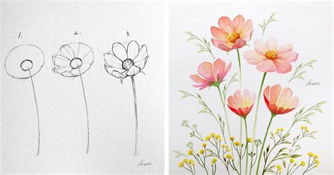 How To Draw A Flower Step By Step With Pictures