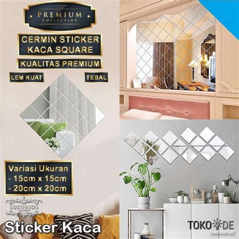 Jual Hexagonal Cermin Tempel Kaca Sticker Segi Enam Hexagon Mirror