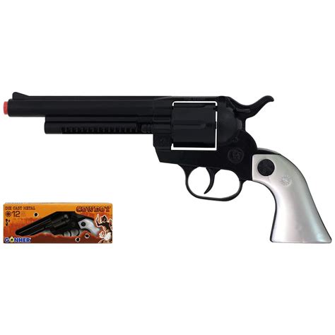 Cowboy Revolver Colt Peacemaker 12 Shot Cap Gun Black Or Silver