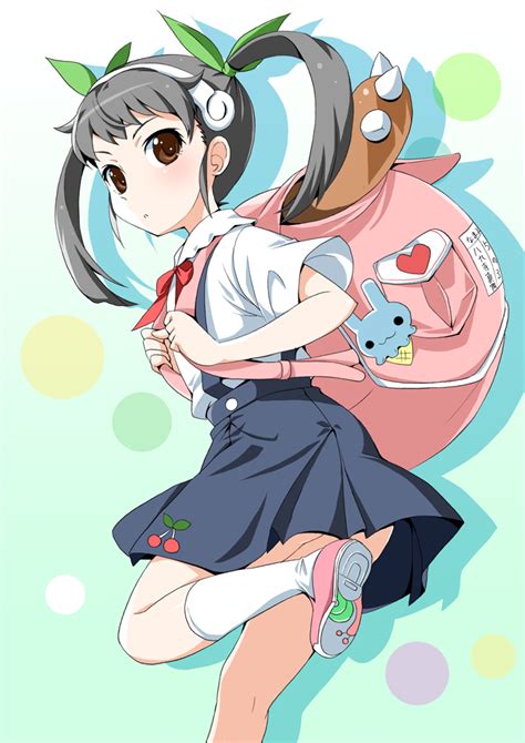 Anime Picture Search Engine 1girl Backpack Bag Bakemonogatari Black Hair Brown Eyes Hachikuji