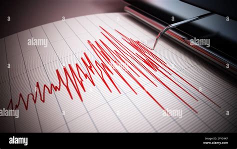 Seismograph Data Of A Large Earthquake Seismic Waves On The Report