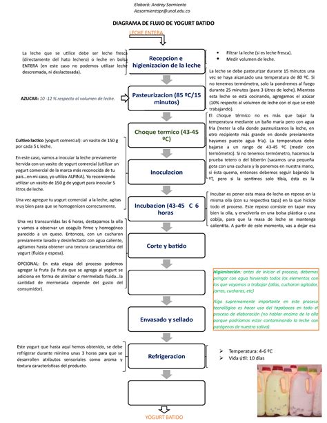 Diagrama De Flujo Yogurt Batido Cotidiano Recepcion E