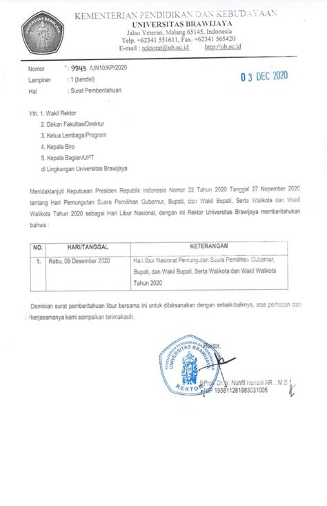 Detail Contoh Surat Pemberitahuan Libur Kerja Koleksi Nomer