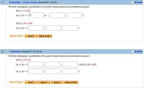 solved find the rectangular coordinates of the point whos 9c4