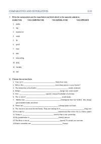 Ejercicios para repasar comparativo y superlativo en inglés