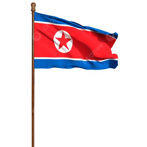 North Pole Clipart Hd PNG North Korea Flag With Pole North Korea Flag