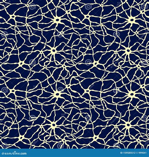Neurons Seamless Pattern Eps10 Vector Illustration Hand Drawing Stock