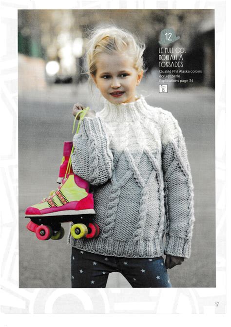 Gilet enfant à torsades Phil Rocaille Roses et ses laines